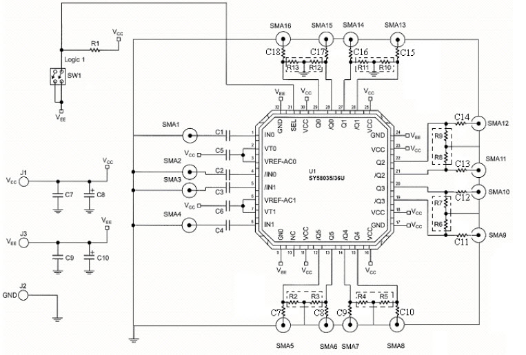 SY58035U Reference Design | Clock Buffer | Arrow.com