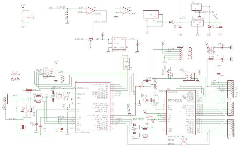 Arduino Uno Rev3 Schematic Wiring Diagram
