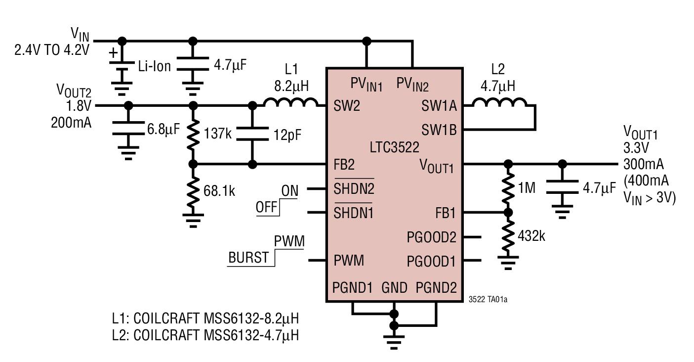 LTC3522_Typical Application Reference Design | DC to DC Single Output Power Supplies | Arrow.com