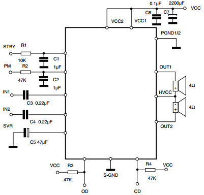 TDA7576B_Typical Application Reference Design | Audio Power Amplifier | Arrow.com