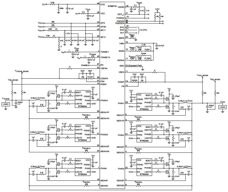 RT8877D_Typical Application Reference Design | 直流到直流多输出电源 | Arrow.com