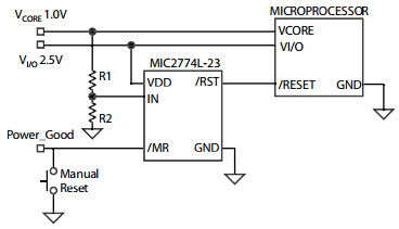MIC2774_Typical Application Reference Design | Microprocessor Power Supervisory | Arrow.com