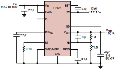 LT8631_Typical Application Reference Design | 直流到直流单输出电源 | Arrow.com