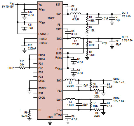 LT8602_Typical Application Reference Design | DC to DC Multi-Output ...