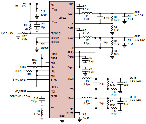 LT8602_Typical Application Reference Design | DC to DC Multi-Output ...