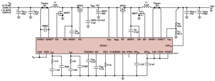 LTC7813_Typical Application Referenz-Design | Einzelausgangs Gleichspannungs Netzteil | Arrow.de