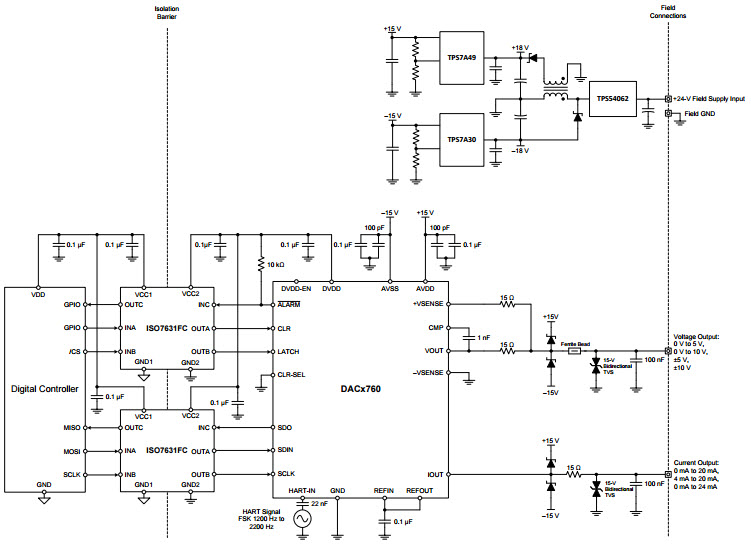 DAC7760_Typical Application Reference Design | 数字到模拟转换 | Arrow.com