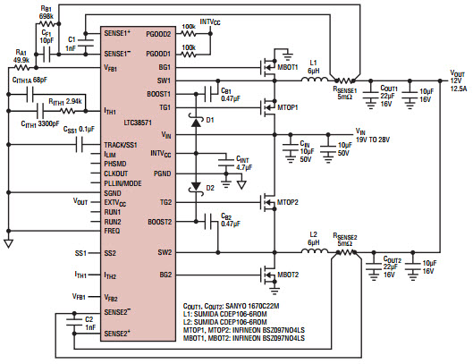 LTC3857-1_Typical Application Reference Design | DC to DC Multi-Output Power Supplies | Arrow.com
