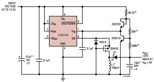 LTC1174_Typical Application Reference Design | DC to DC Single Output Power Supplies | Arrow.com