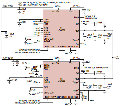 LTM4636_Typical Application Reference Design | DC to DC Single Output Power Supplies | Arrow.com