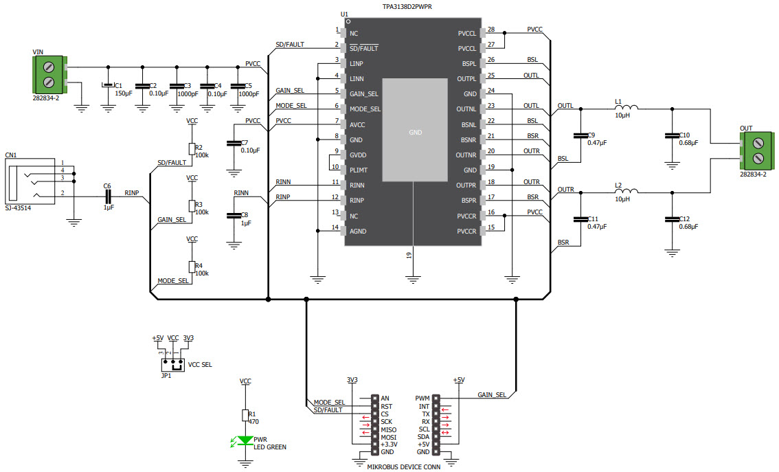 MIKROE-3448 Reference Design | Audio Power Amplifier | Arrow.com